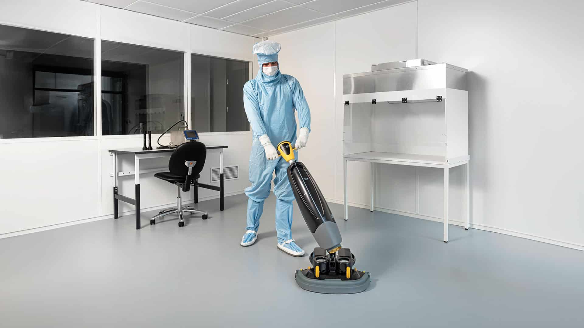 I-team unveils world’s-first battery-powered cleanroom floor cleaning ...